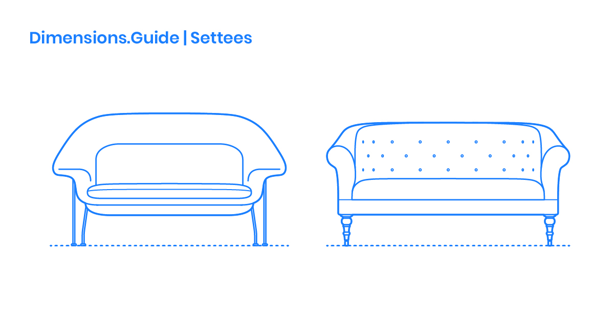 Settees Dimensions & Drawings | Dimensions.com
