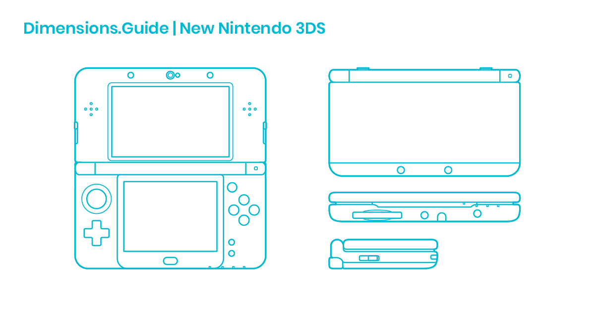 New Nintendo 3DS Dimensions & Drawings | Dimensions.com