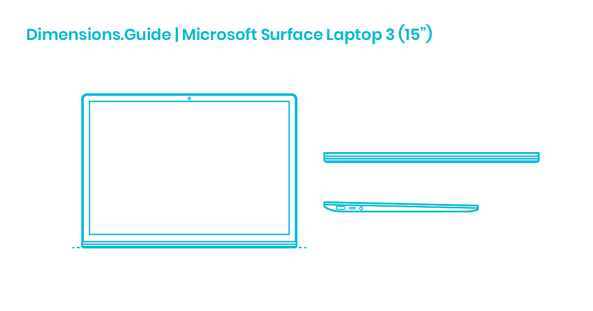Microsoft Surface Laptop 3 (15”) Dimensions & Drawings | Dimensions.com