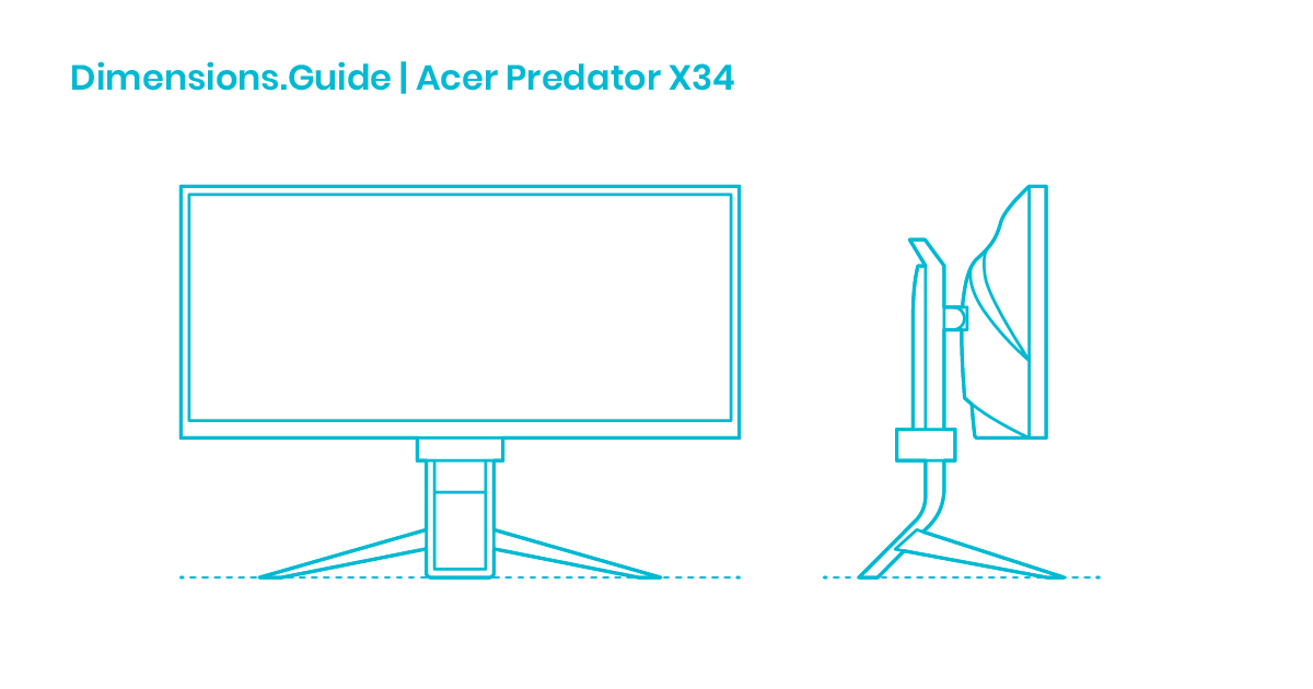Acer Predator X34 (34”) Dimensions & Drawings | Dimensions.com