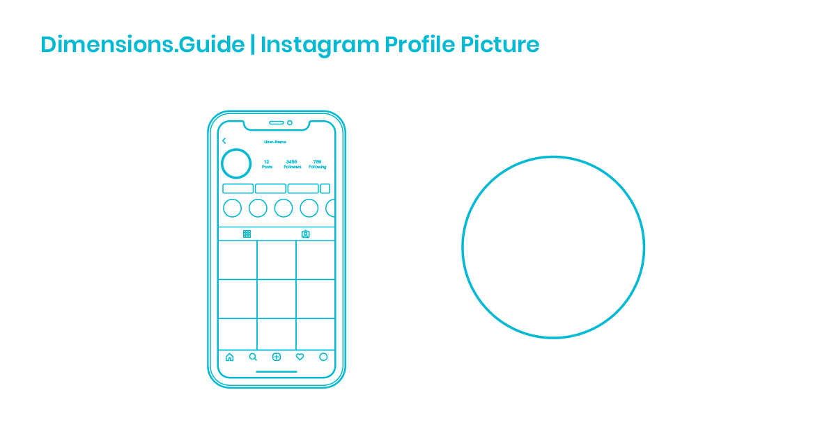 Instagram Profile Picture Dimensions & Drawings | Dimensions.com