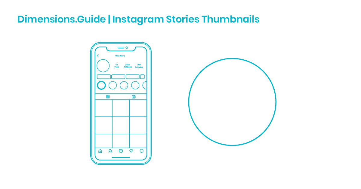 Instagram Stories Thumbnails Dimensions & Drawings | Dimensions.com