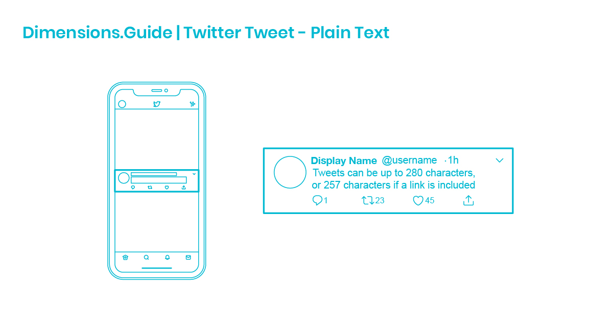 Twitter Tweet - Plain Text Dimensions & Drawings | Dimensions.com