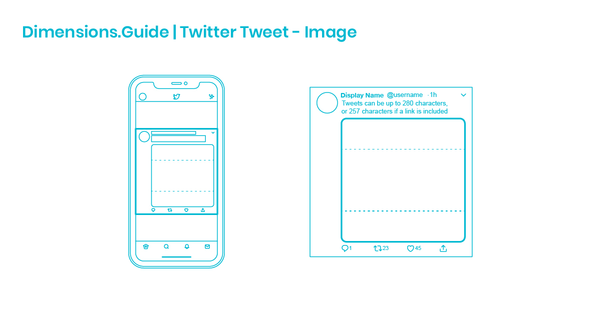 Twitter Tweet - Image Dimensions & Drawings | Dimensions.com