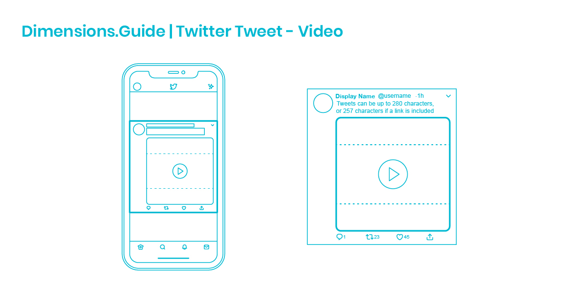 Twitter Tweet - Video Dimensions & Drawings | Dimensions.com