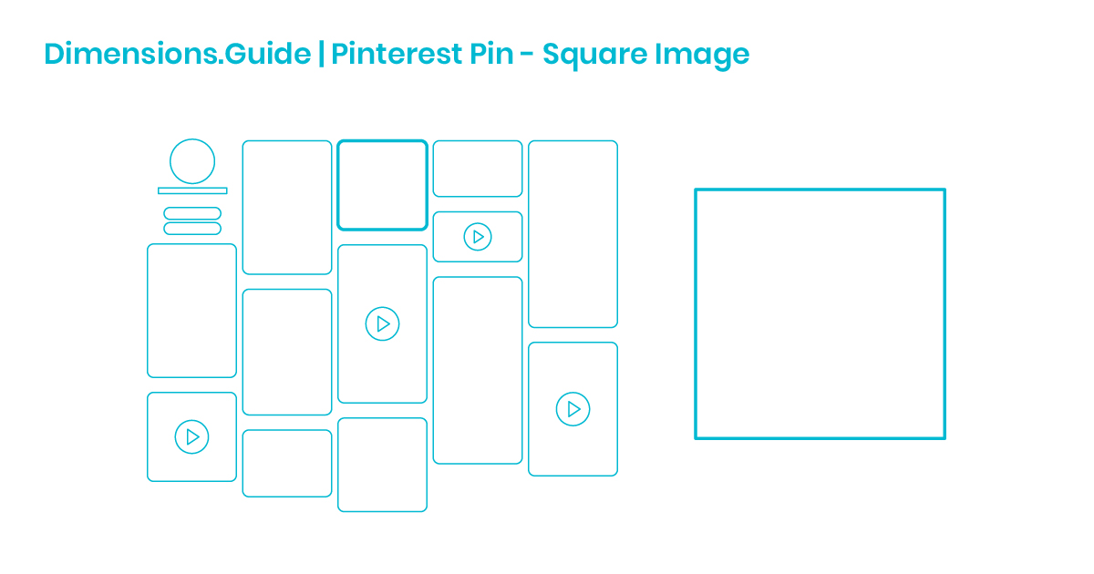 Pinterest Pin - Square Image Dimensions & Drawings | Dimensions.com