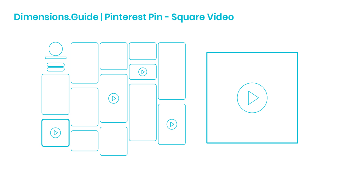 Pinterest Pin - Square Video Dimensions & Drawings | Dimensions.com
