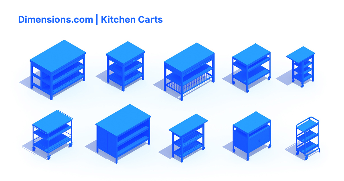 Kitchen Carts | Serving Carts Dimensions & Drawings | Dimensions.com