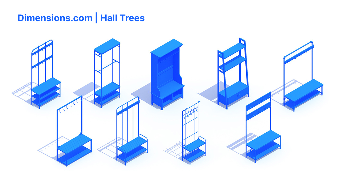 Hall Trees Dimensions & Drawings | Dimensions.com
