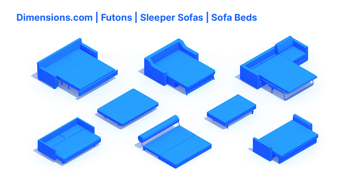 Futons & Sleeper Sofas Dimensions & Drawings | Dimensions.com
