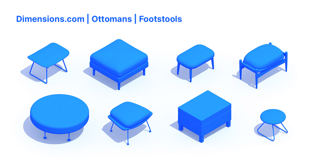 Ottomans & Footstools Dimensions & Drawings | Dimensions.com