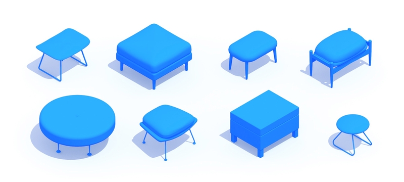 Ottomans & Footstools Dimensions & Drawings | Dimensions.com