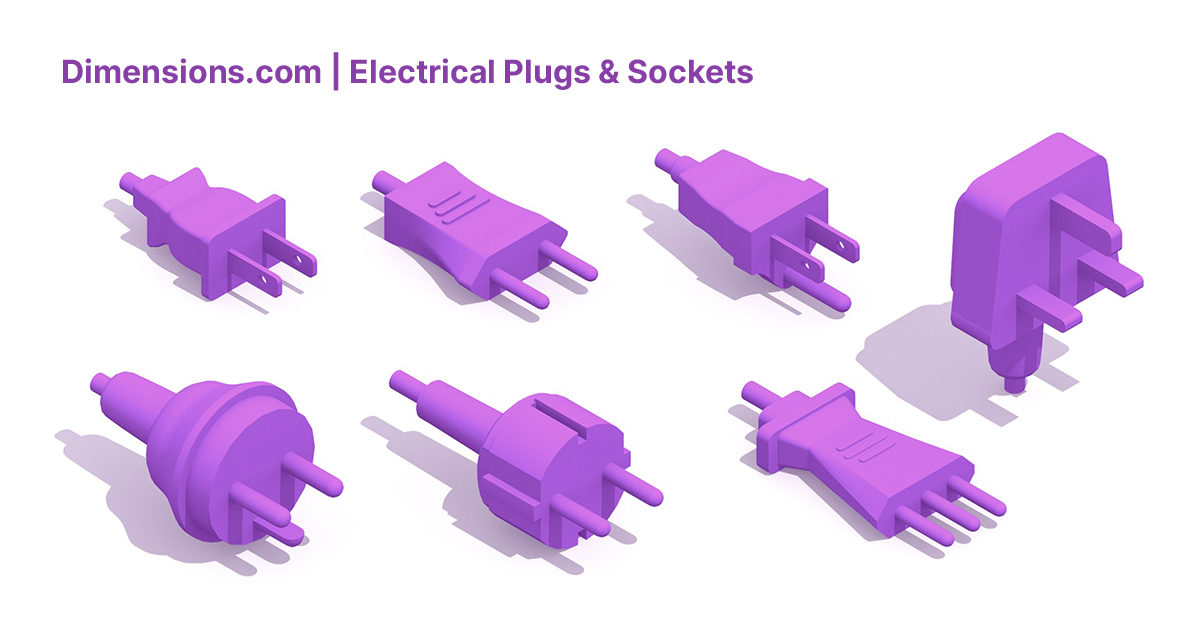 Electrical Plugs & Sockets Dimensions & Drawings | Dimensions.com