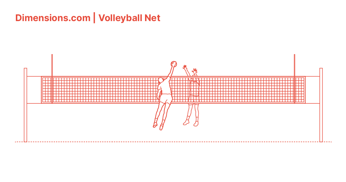 Volleyball Net Dimensions & Drawings | Dimensions.com