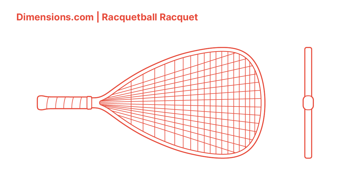Racquetball Racquet Dimensions & Drawings | Dimensions.com