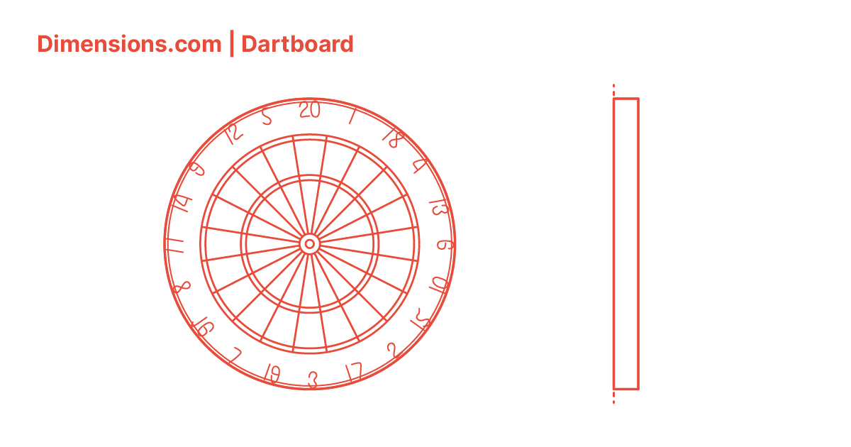 Dartboard Dimensions & Drawings | Dimensions.com