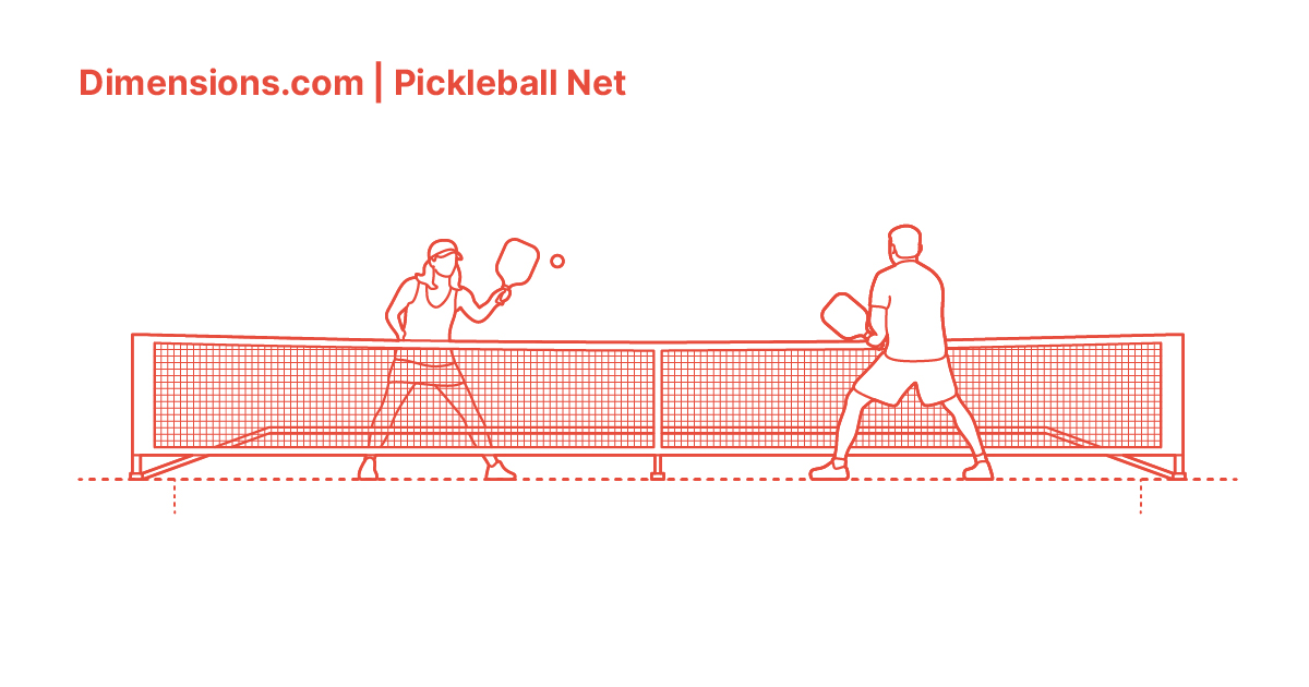 Pickleball Net Dimensions & Drawings | Dimensions.com