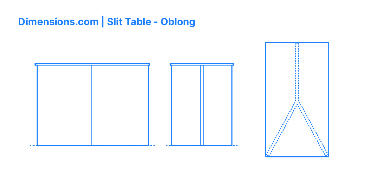 Slit Table - Oblong Dimensions & Drawings | Dimensions.com