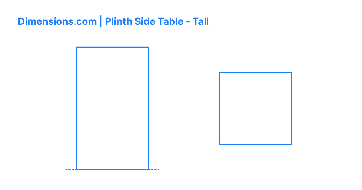 Plinth Side Table - Tall Dimensions & Drawings | Dimensions.com