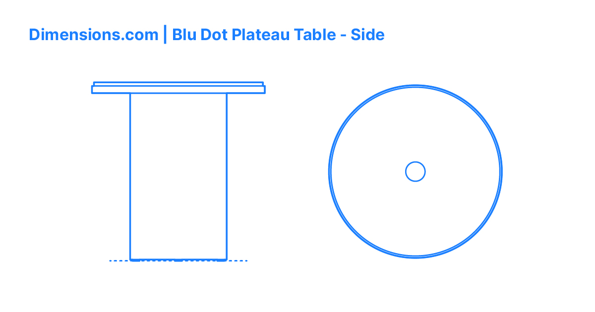 Blu Dot Plateau Table - Side Dimensions & Drawings | Dimensions.com