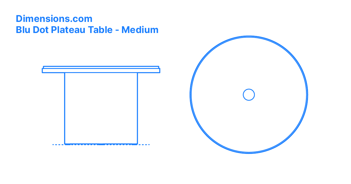 Blu Dot Plateau Table - Medium Dimensions & Drawings | Dimensions.com