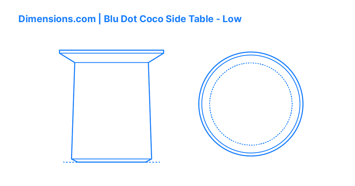 Blu Dot Coco Side Table - Low Dimensions & Drawings | Dimensions.com