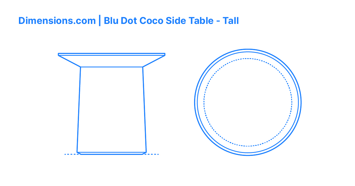 Blu Dot Coco Side Table - Tall Dimensions & Drawings | Dimensions.com