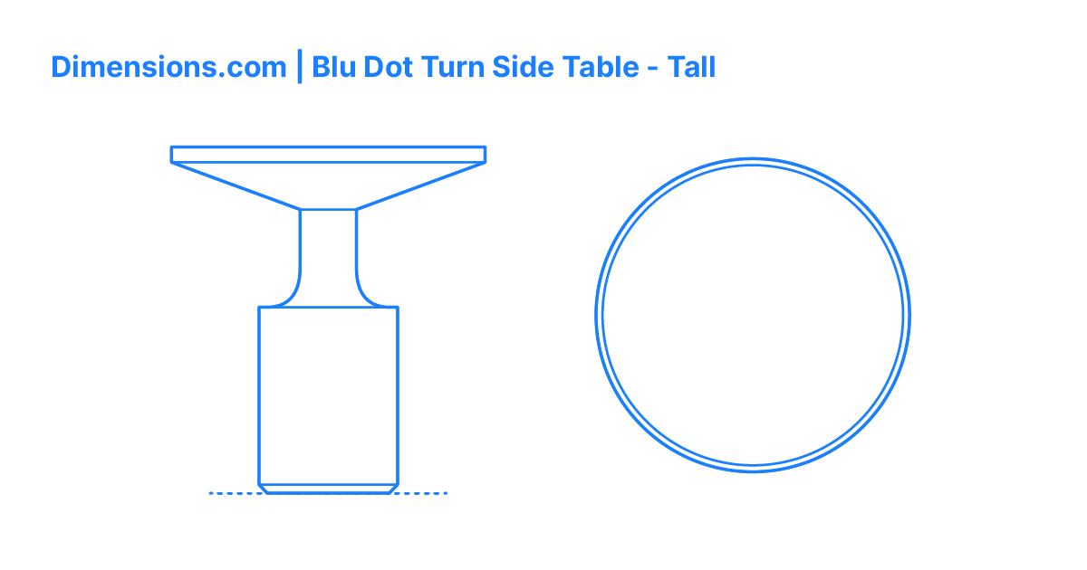 Blu Dot Turn Side Table - Tall Dimensions & Drawings | Dimensions.com