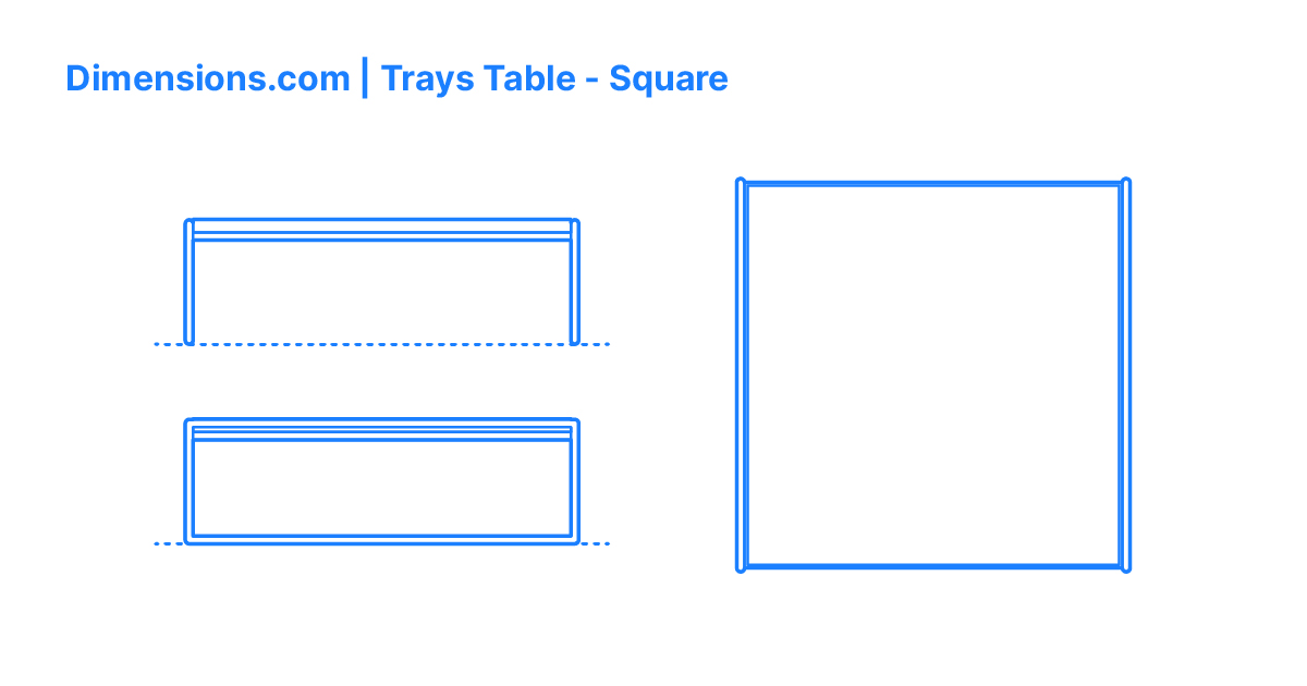 Trays Table - Square Dimensions & Drawings | Dimensions.com