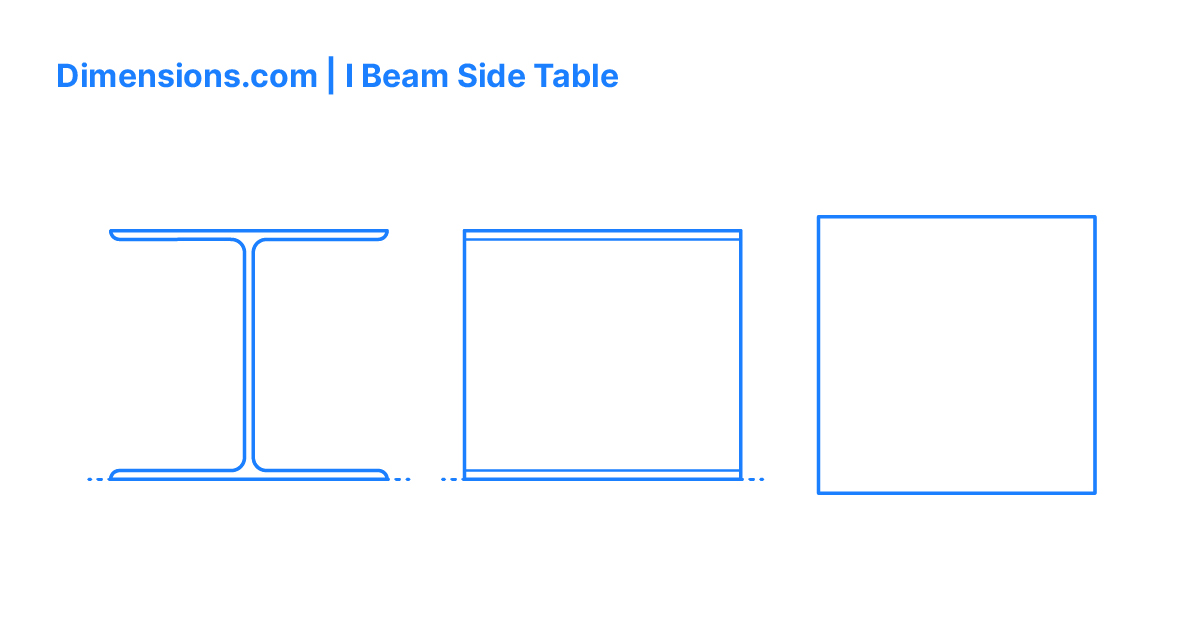 I Beam Side Table Dimensions & Drawings | Dimensions.com