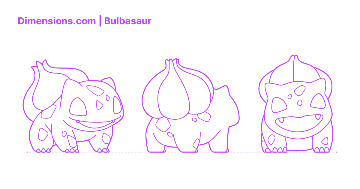 Bulbasaur Dimensions & Drawings | Dimensions.com