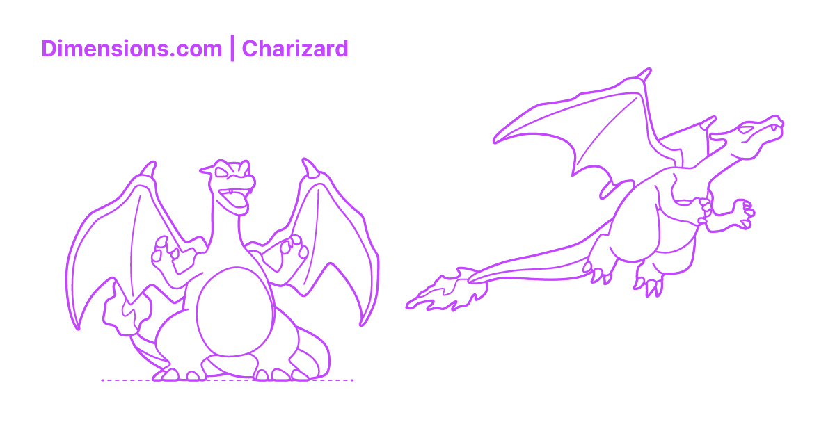 Charizard Dimensions & Drawings | Dimensions.com