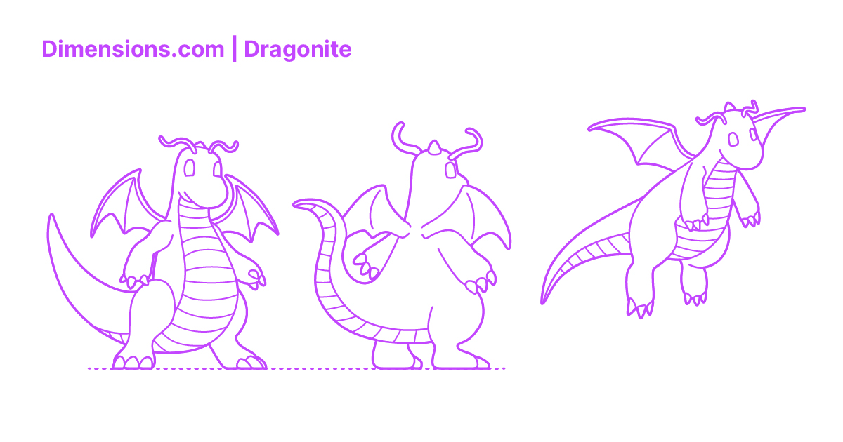 Dragonite Dimensions & Drawings | Dimensions.com