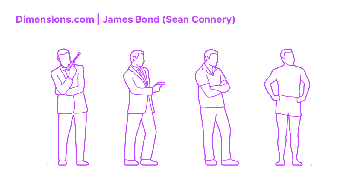 James Bond (Sean Connery) Dimensions & Drawings | Dimensions.com
