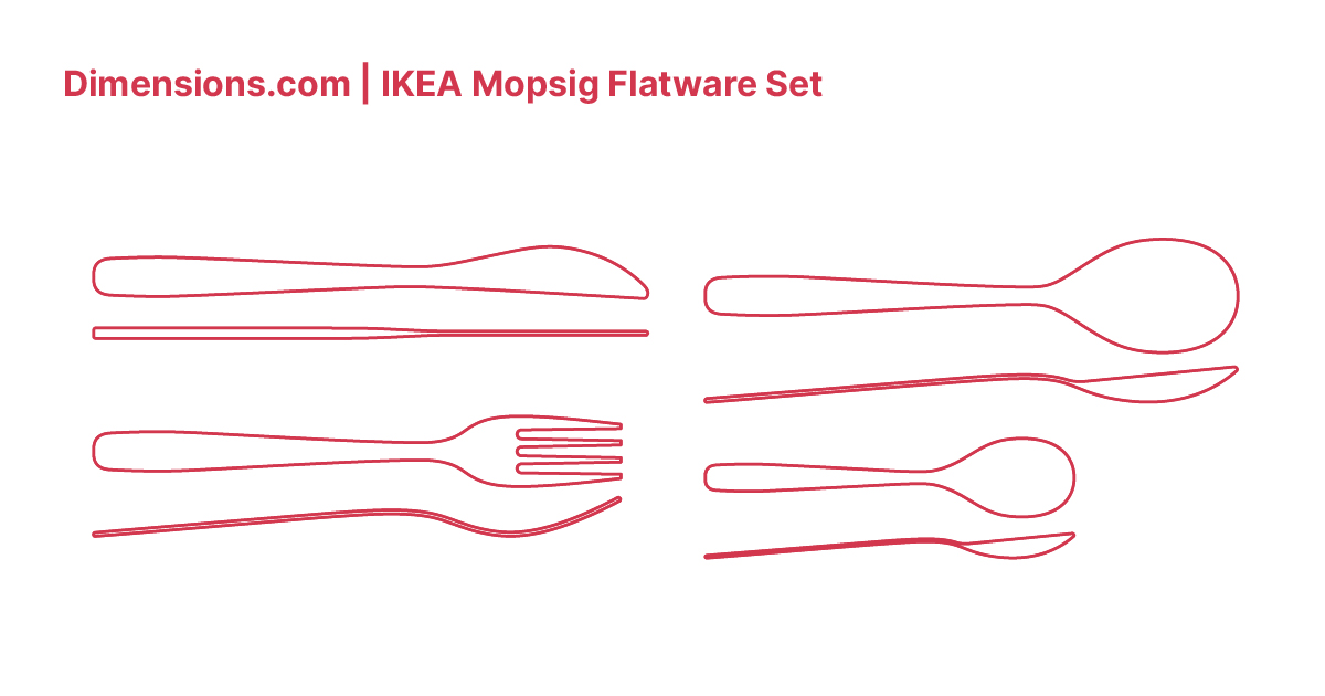 IKEA Mopsig Flatware Set Dimensions & Drawings | Dimensions.com