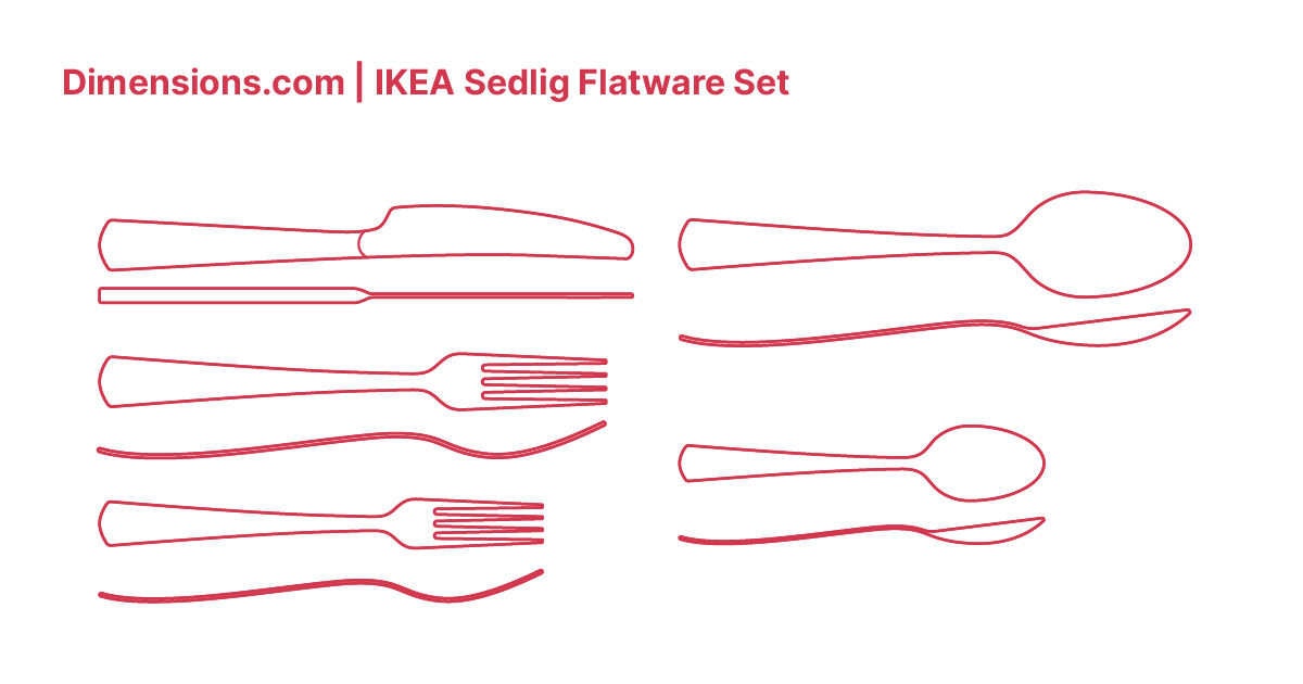 IKEA Sedlig Flatware Set Dimensions & Drawings | Dimensions.com