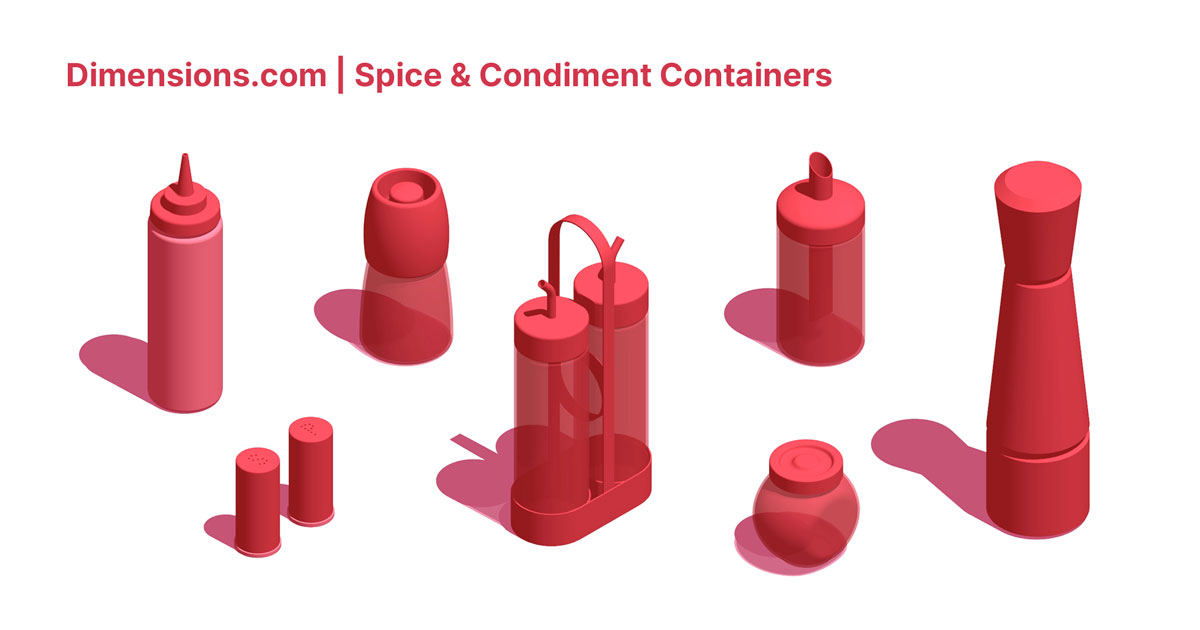 Spice & Condiment Containers Dimensions & Drawings | Dimensions.com