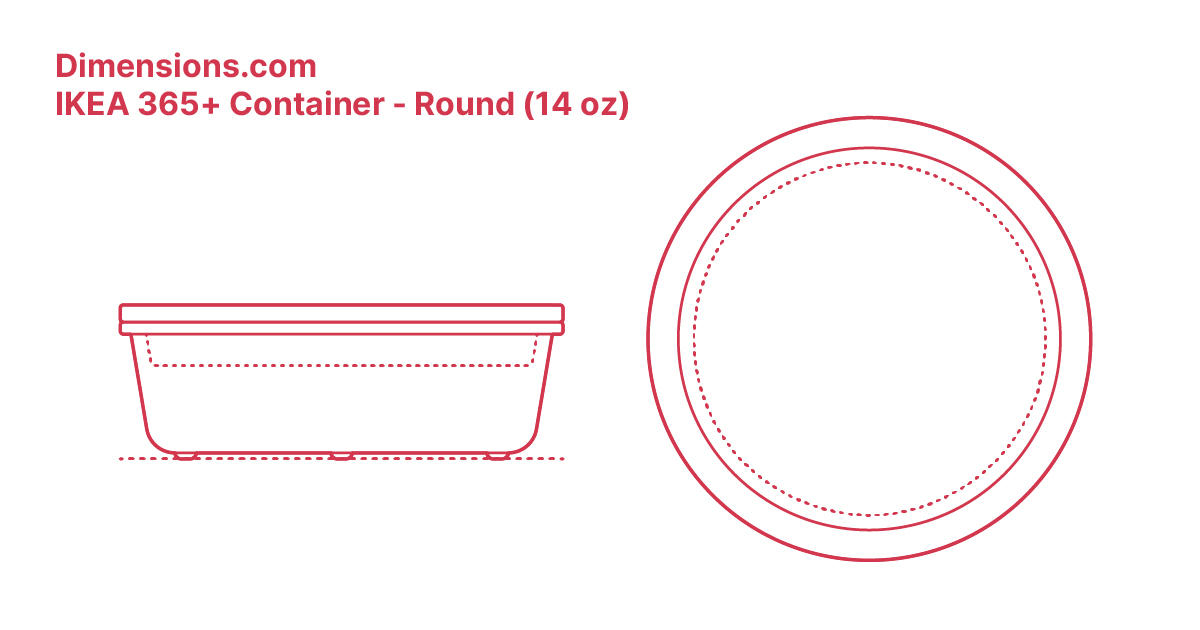 IKEA 365+ Food Container - Round (14 oz) Dimensions & Drawings ...