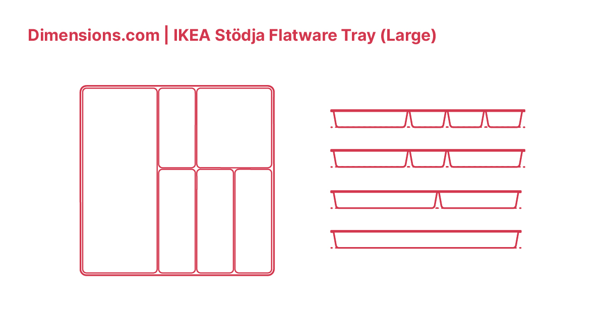 IKEA Stödja Flatware Tray (Large) Dimensions & Drawings | Dimensions.com