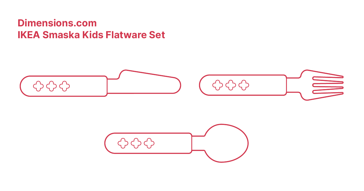 IKEA Smaska Kids Flatware Set Dimensions & Drawings | Dimensions.com