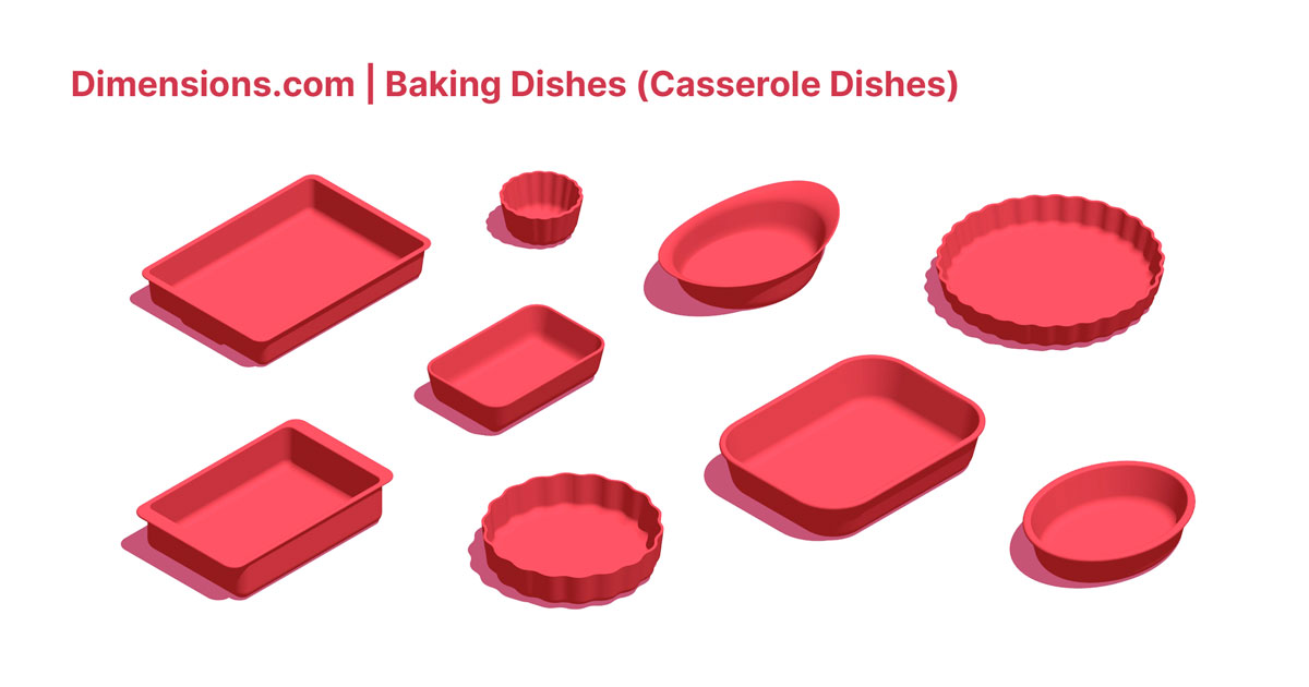 Baking Dishes | Casserole Dishes Dimensions & Drawings | Dimensions.com