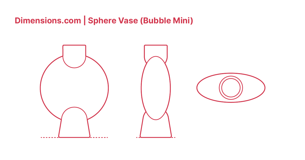 Sphere Vase (Bubble Mini) Dimensions & Drawings | Dimensions.com