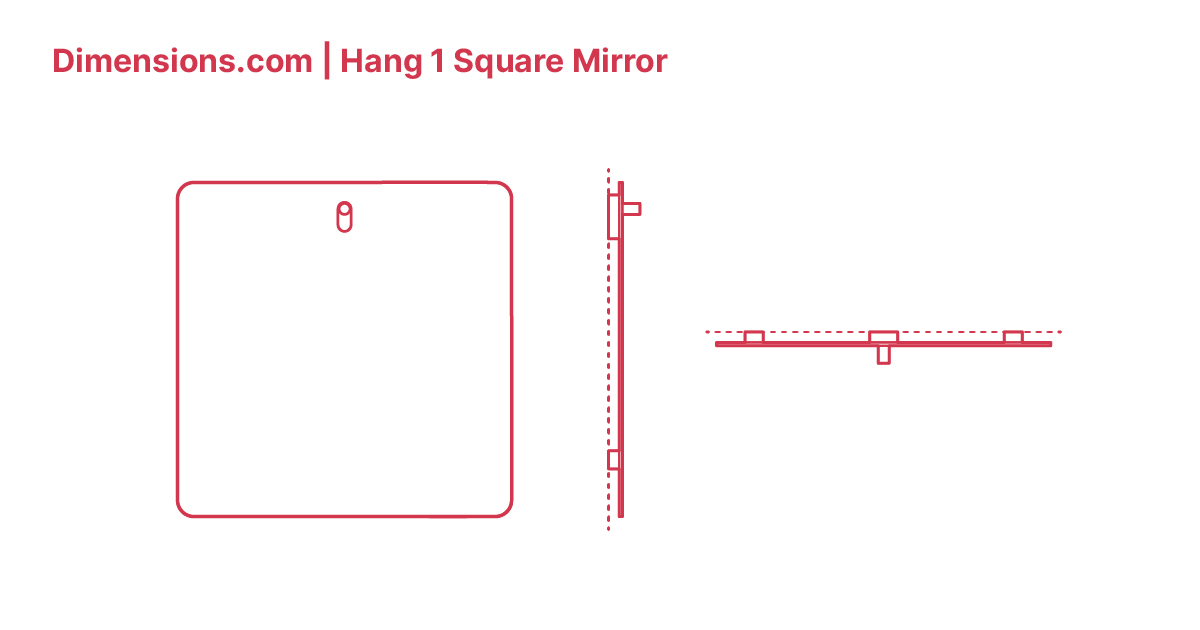 Hang 1 Square Mirror Dimensions & Drawings | Dimensions.com