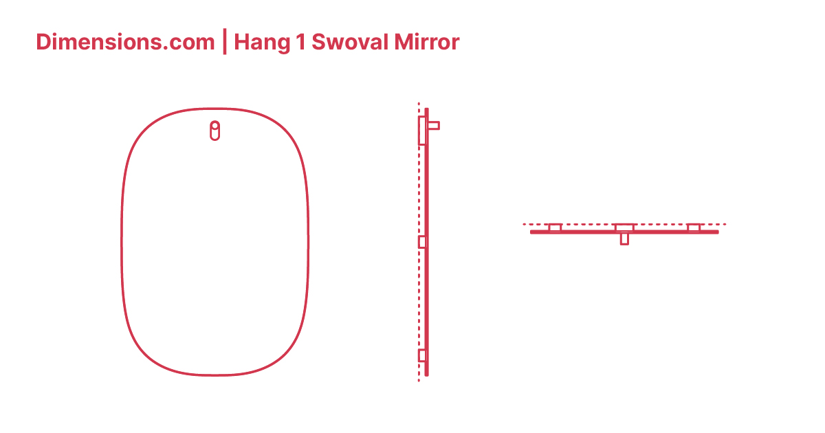 Hang 1 Swoval Mirror Dimensions & Drawings | Dimensions.com