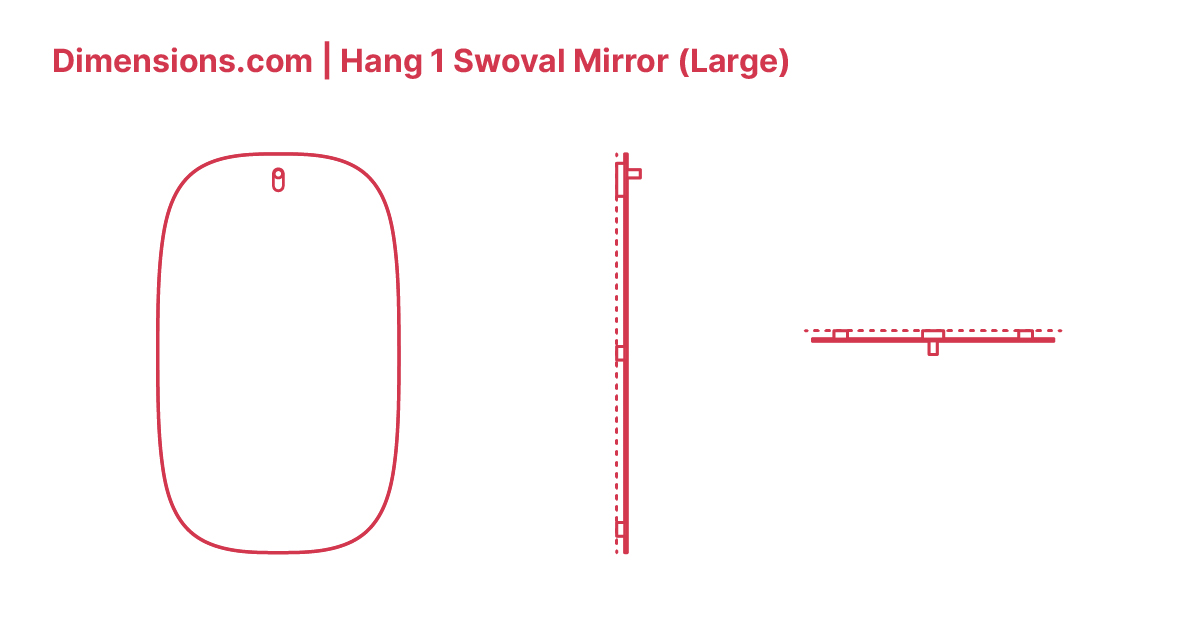Hang 1 Swoval Mirror (Large) Dimensions & Drawings | Dimensions.com