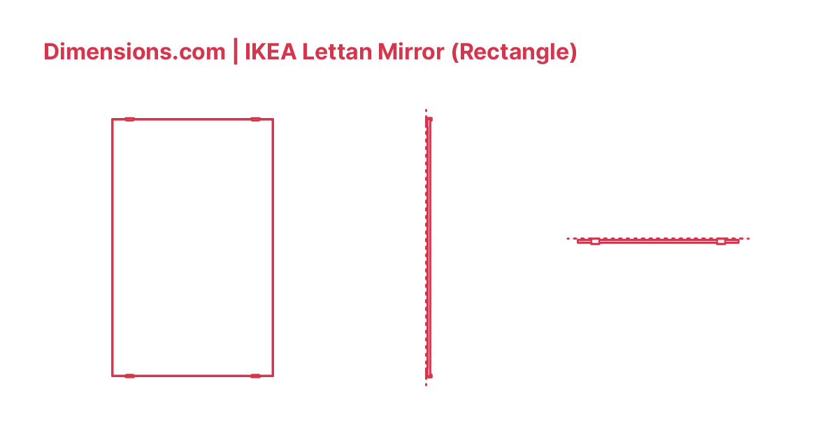 IKEA Lettan Mirror (Rectangle) Dimensions & Drawings | Dimensions.com