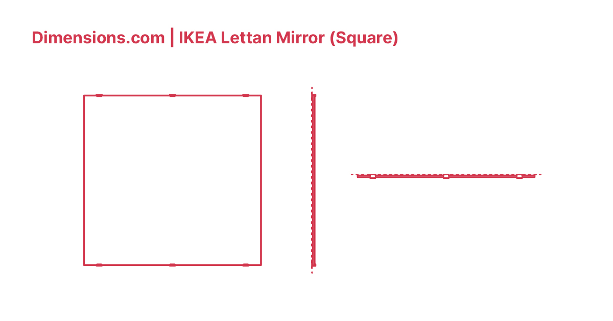 IKEA Lettan Mirror (Square) Dimensions & Drawings | Dimensions.com