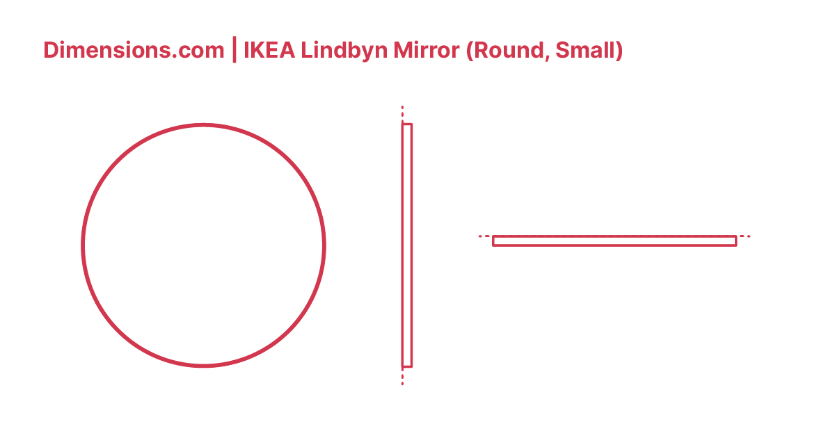 IKEA Lindbyn Mirror (Round, Small) Dimensions & Drawings | Dimensions.com