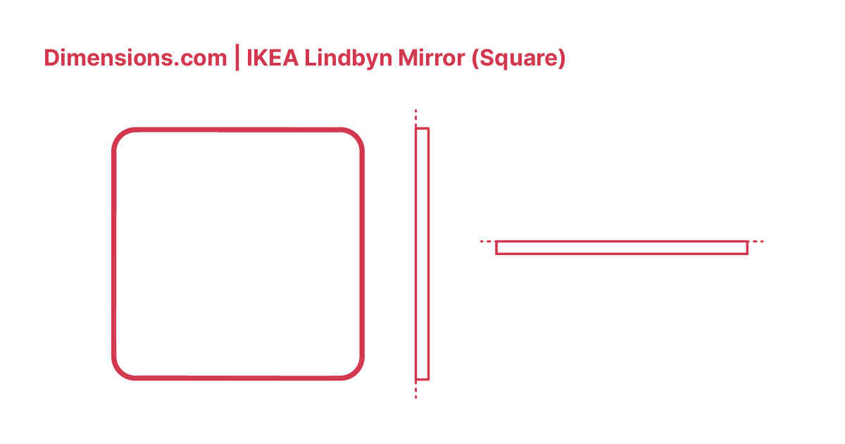 IKEA Lindbyn Mirror (Square) Dimensions & Drawings | Dimensions.com