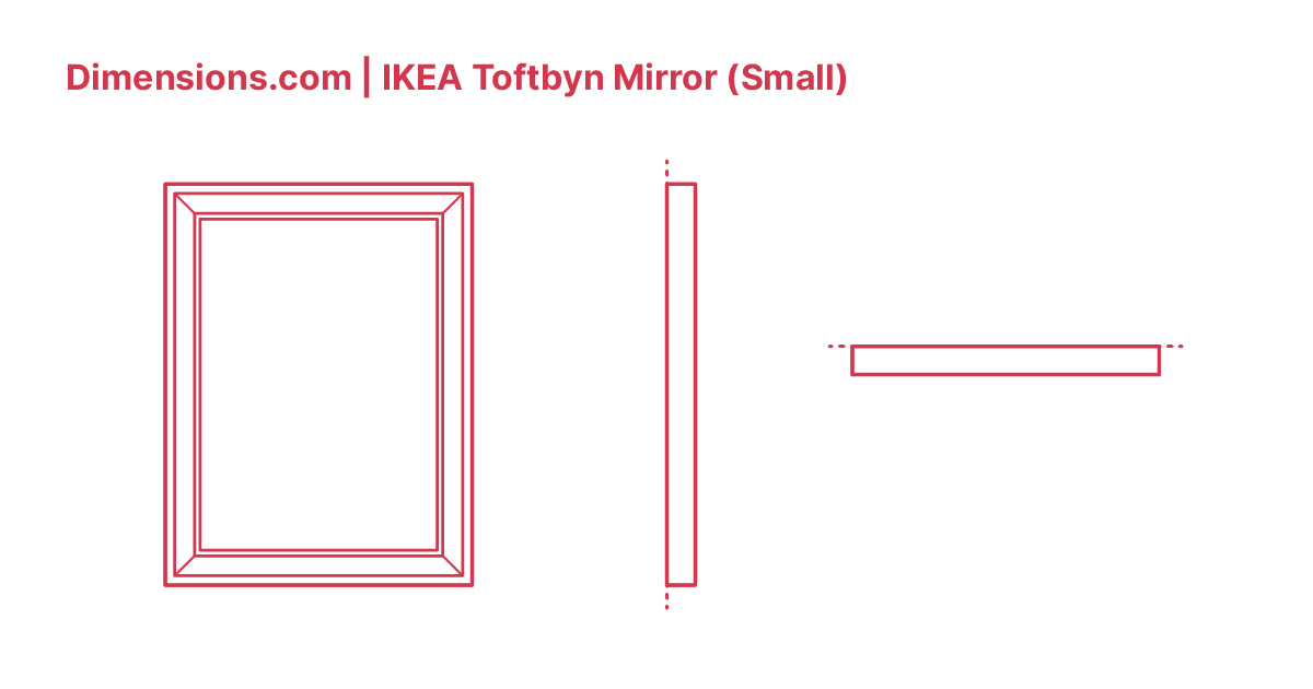 IKEA Toftbyn Mirror (Small) Dimensions & Drawings | Dimensions.com